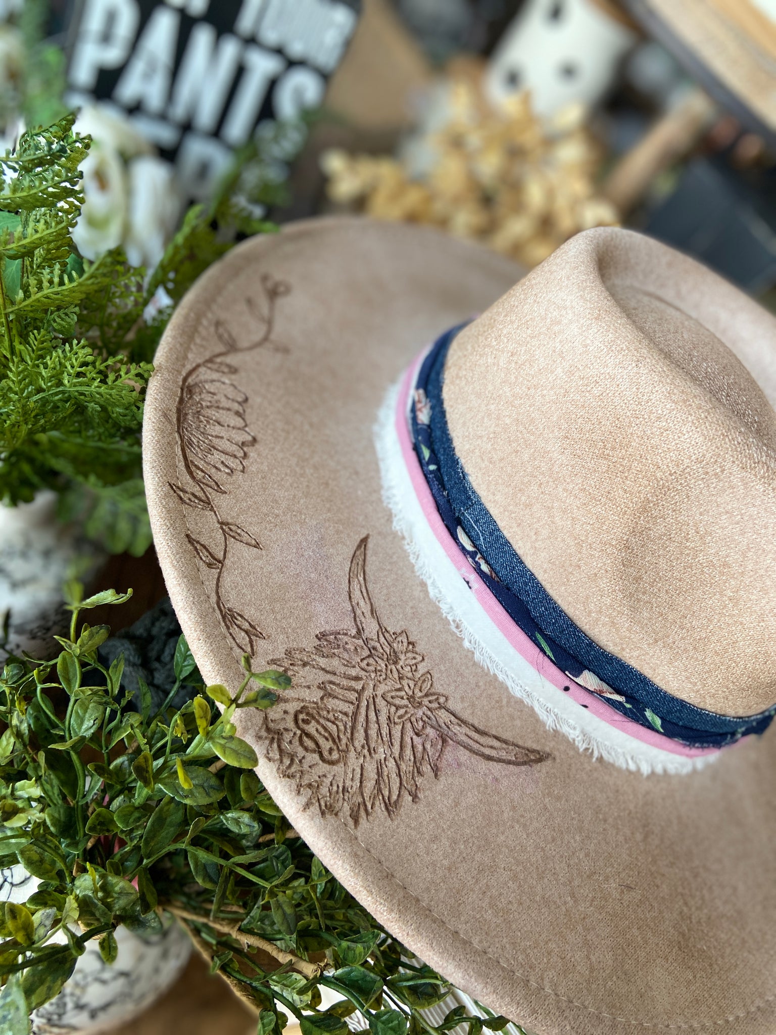 One of a Kind Burned Rancher Hat – Owl-R-Junk Boutique