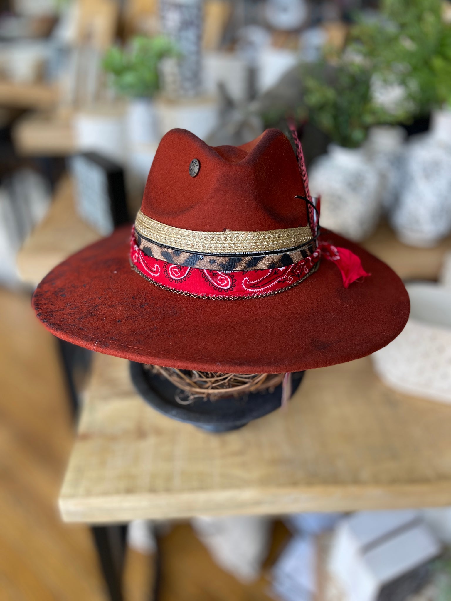 One of a Kind Burned Rancher Hat – Owl-R-Junk Boutique